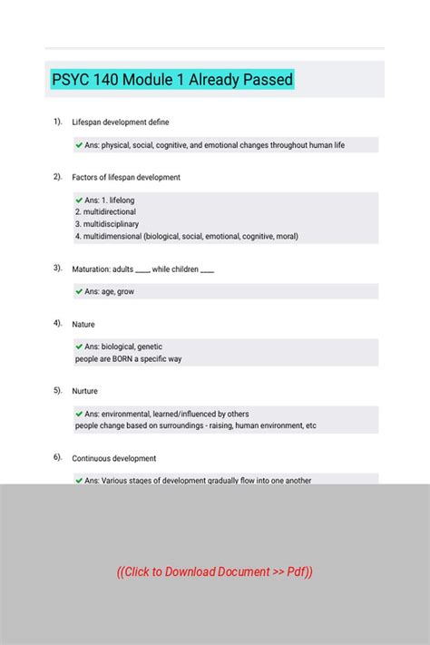 Psyc 140 Module 1 Already Passed