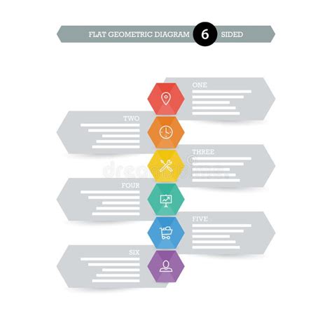 Flat Geometric Diagram Template For Your Business Presentation With Icons Stock Vector