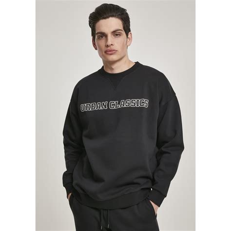 Urban Classics Camiseta Mid Logo Oversized Crew Negro Dressinn