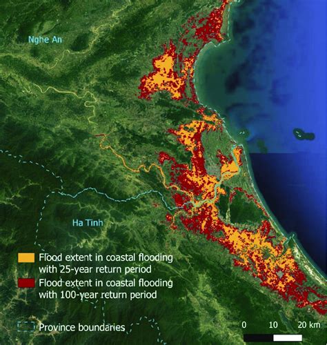 The Extent Of 1 In 25 And 1 In 100 Year Floods In Vietnams North