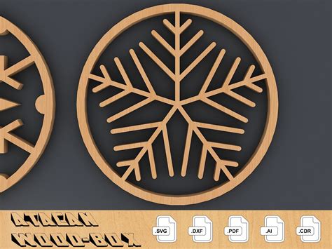 Snowflake Coasters Bundle Coaster Box Laser Cut File Svg Dxf Glowfor Atacandesignstore