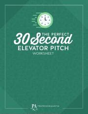 Crafting A Powerful Elevator Pitch Your Roadmap To Success Course Hero