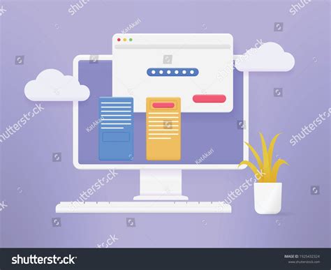 3d Computer Account Login Password Form Stock Vector Royalty Free