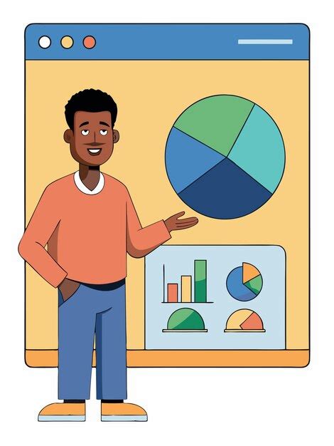 A Cartoon Man Stands In Front Of A Chart That Says Quot Graph Quot Premium Ai Generated Vector