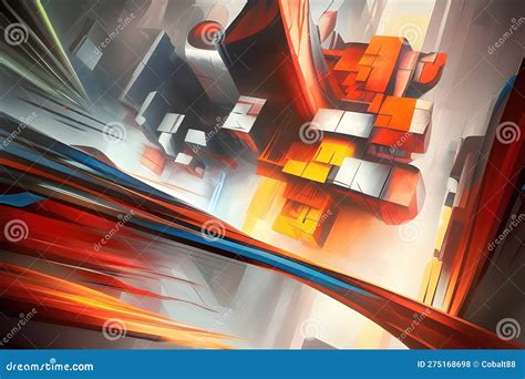 Abstract Background With Colorful Textures And Shapes Cubism Modern Art Wallpaper Generative