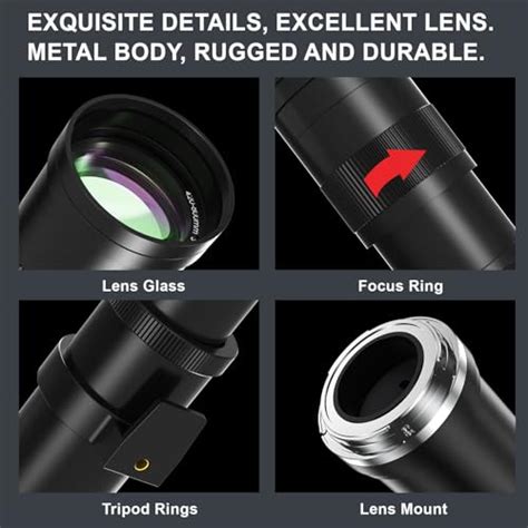 Lente Telefoto Lightdow 420-800 mm F8.3 - Zoom Manual (Negro para Nikon ...