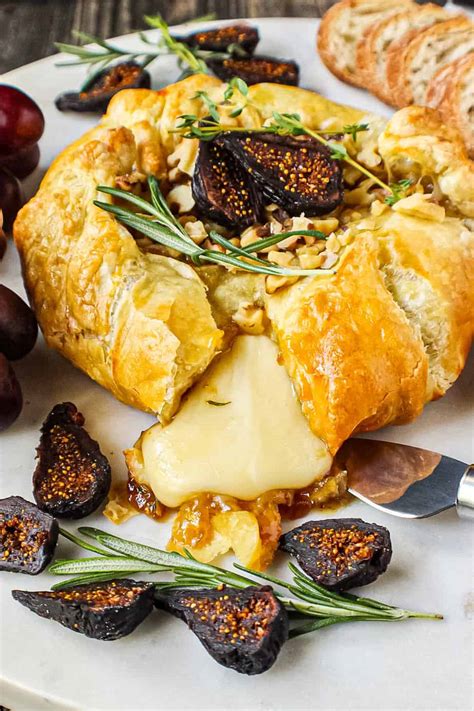 Puff Pastry Baked Brie With Fig Jam Pink Owl Kitchen