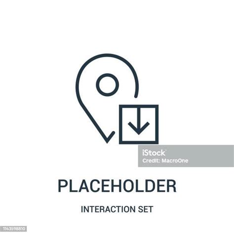 상호 작용 집합 컬렉션의 자리 표시자 아이콘 벡터입니다 얇은 선 자리 표시자 개요 아이콘 벡터 일러스트 레이 션입니다 디자인에