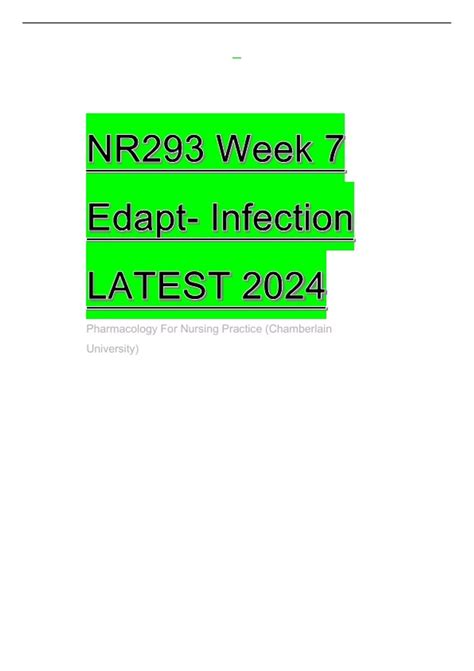 Nr293 Week 7 Edapt Infection Latest 2024 Nr293 Stuvia Us