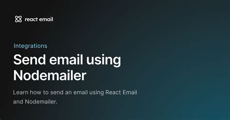 Send Email Using Nodemailer React Email