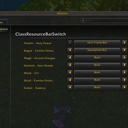 Class Resource Bar Switch World Of Warcraft Addons Curseforge