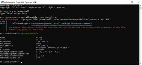 Install Module Not Working On PowerShell Core PowerShell Preview Issue
