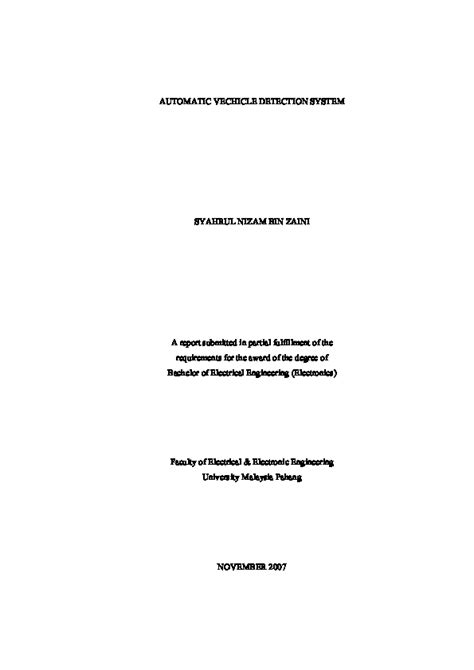 Pdf Automatic Vehicle Detection System M Syahrul Nizam
