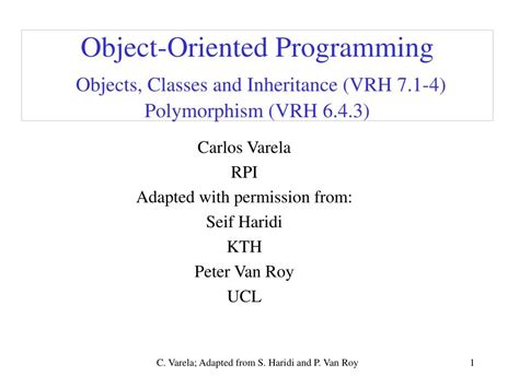 Ppt Object Oriented Programming Objects Classes And Inheritance Vrh