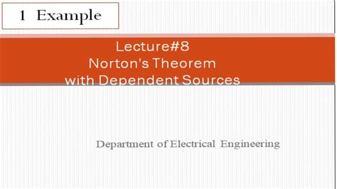 Nortons Theorem With Dependent Source Solved Examples Youtube