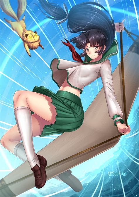 Higurashi Kagome Sango And Kirara Inuyasha Drawn By Adsouto Danbooru