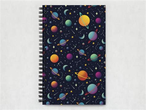 Outer Space Notebook Lined Journal Galaxy Spiral Notebook Etsy
