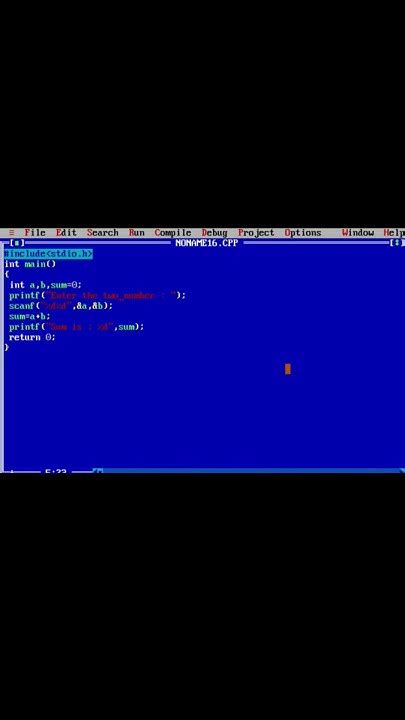 C Program To Add Two Number Step By Step Explanation Shorts Youtube