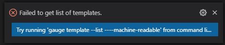 Unable To Create New Template Projects Issue Getgauge Gauge Vscode GitHub