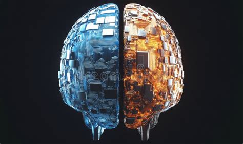 An Artificial Neural Network Concept Illustrated By A Digital Brain