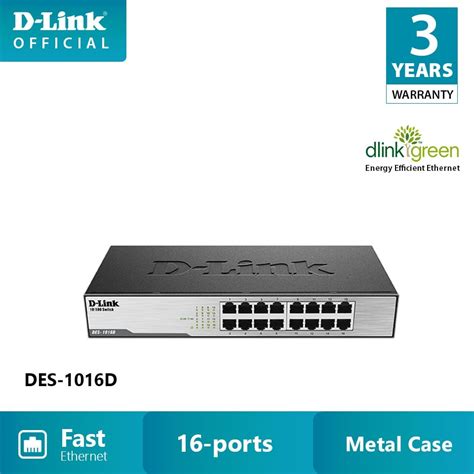 D Link Des 1016d 16 Port 10 100 Fast Ethernet Desktop Rackmount Switch