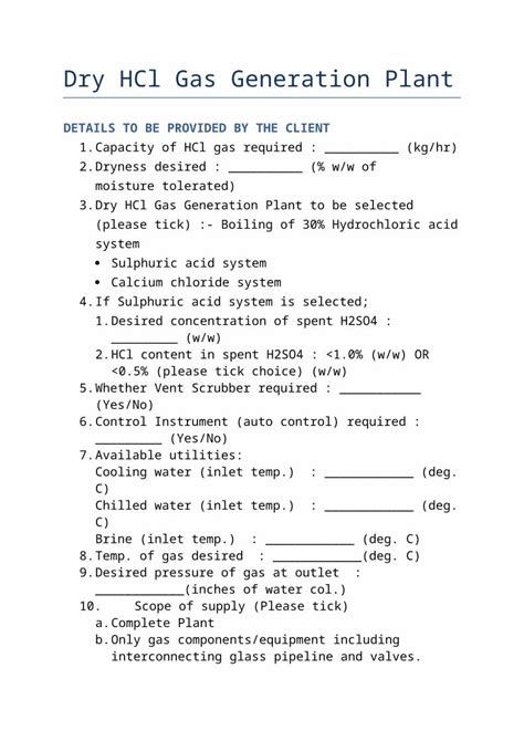 Docx Dry Hcl Gas Generation Plant Dokumentips
