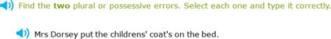 ixl identify and correct errors with plural and possessive nouns