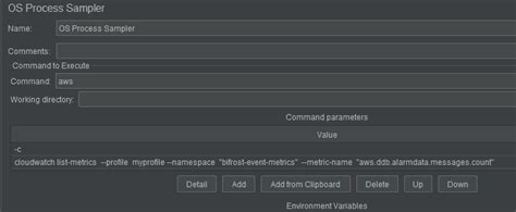 amazon web services aws version command works in jmeter however