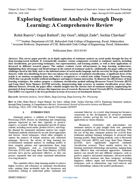 exploring sentiment analysis through deep learning a comprehensive review pdf deep learning