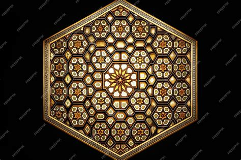 Octagon Pattern On A Black Background Premium Ai Generated Image