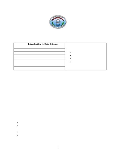 Introduction To Data Science Course Outline Pdf Statistics Data Science