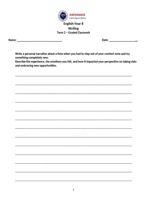graded classwork 2 y8 writing pdf