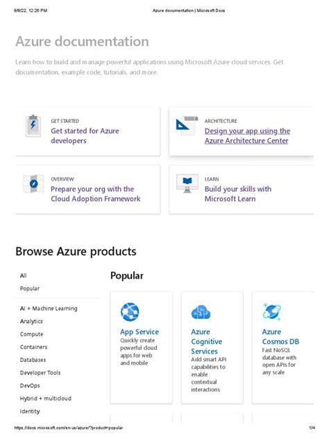 Azure Documentation Microsoft Docs Pdf Microsoft Azure Cloud Computing