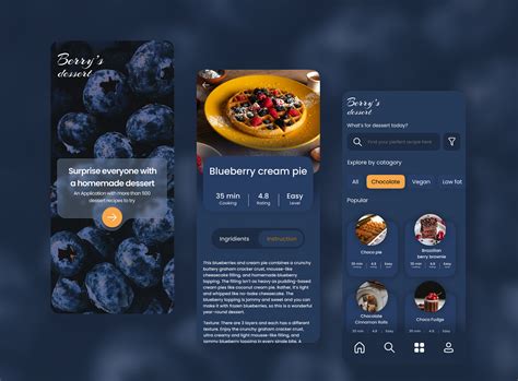 Berry S Dessert Recipe App Design On Behance