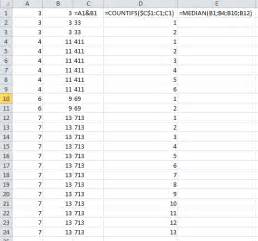 Excel Calculating The Median Without Removing Duplicates Stack Overflow