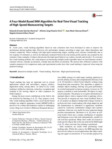 pdf a four model based imm algorithm for real time visual tracking of