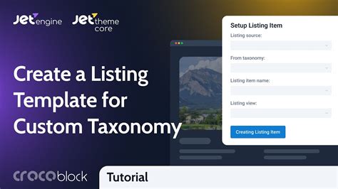 How To Create A Listing Template For Custom Taxonomy In Elementor