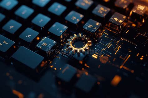 A Keyboard With A Gear And Mouse Icon Overlay Illustrating The Intersection Of Technology And