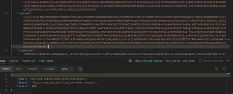 finalize order url returning error client dev let s encrypt