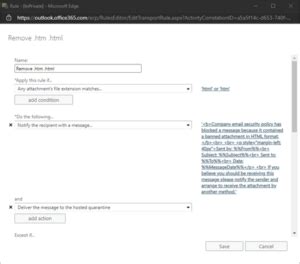 How And Why To Block HTM HTML Attachments In Outlook 365
