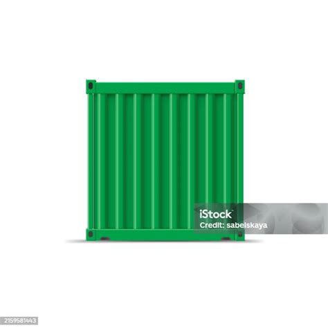 녹색 화물 컨테이너의 측면도 벡터입니다 고립된 배경입니다 강철에 대한 스톡 벡터 아트 및 기타 이미지 강철 개념 규모 Istock