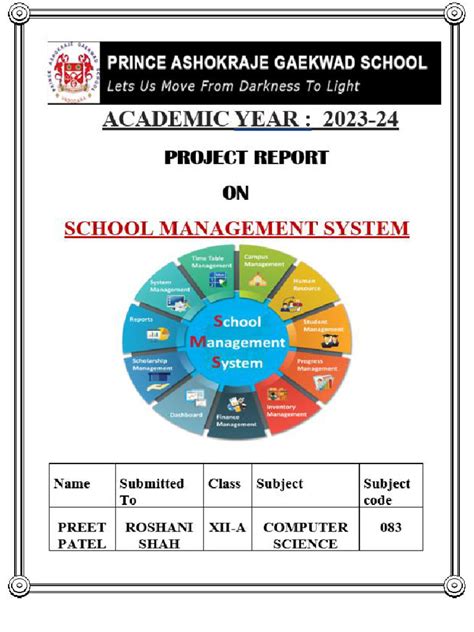 Computer Project School Management System Pdf Sql Relational