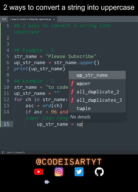 2 Ways To Convert A String Into Uppercase In Python Python Examples Python Coding Tutorial
