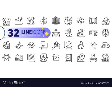 Outline Set Of Algorithm Warning And Entrance Vector Image