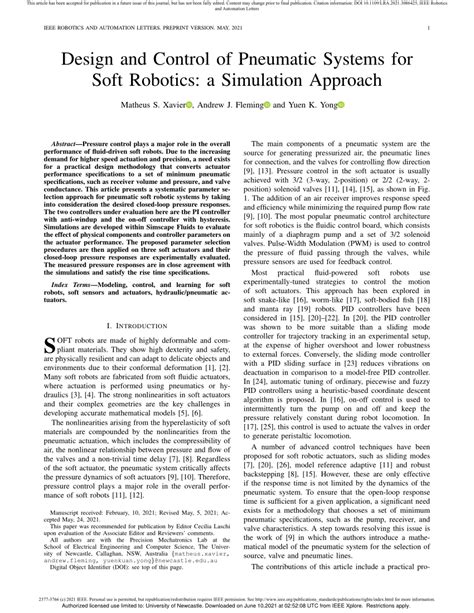 Pdf Design And Control Of Pneumatic Systems For Soft Robotics A