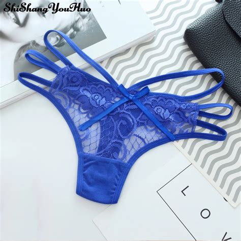 Women Sexy Lace Thongs G Strings Women Briefs Underwear Panties Knickers Black Rose String