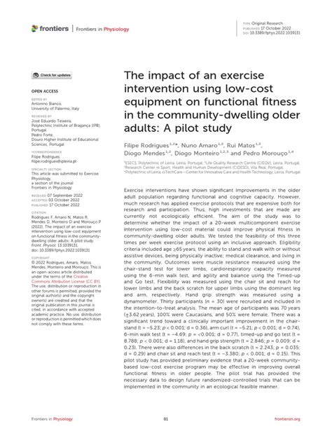 The Impact Of An Exercise Intervention Using Low Cost Equipment On Functional Fitness In The