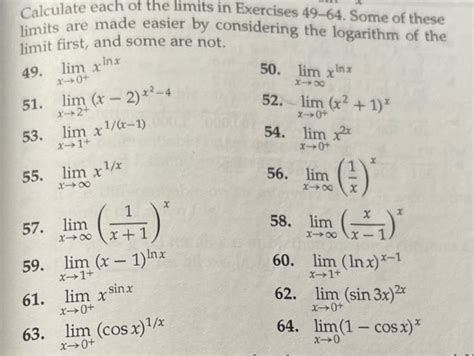 solved calculate each of the limits in exercises 21 48 some