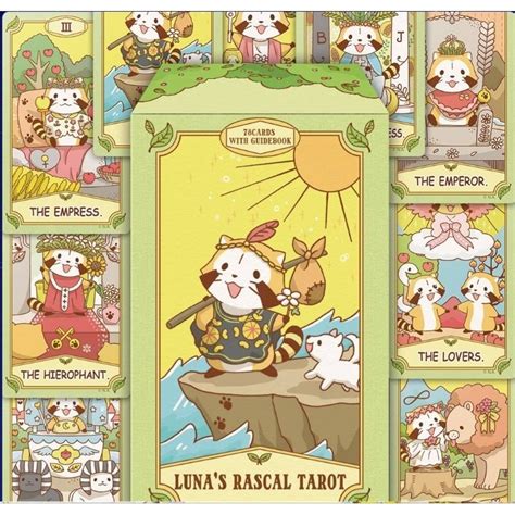 Luna S Rascal Tarot Original Copyright Cartoon Cards From Japan Gypsy