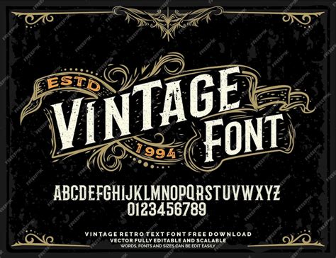 Premium Vector Font Vintage Retro Victorian Serif Script Font